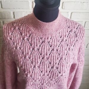 RW&CO. | Sweaters | Nwt Rwco Mock Neck Pointelle Knit Sweater Soft Pink ...